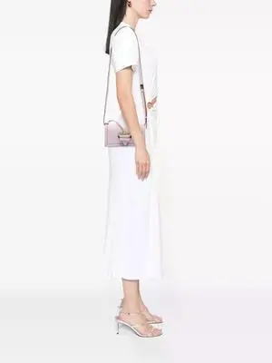 Loewe Grained Calfskin Barcelona Wallet On Strap Crossbody Bag - Pink