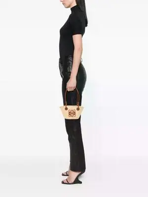 Loewe 2022 Mini Raffia Anagram Basket Tote Bag