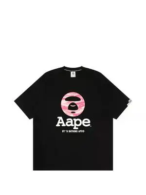 AAPE BY *A BATHING APE Aapeunvs Moonface Logo-print T-shirt - Black