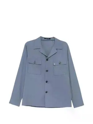 Tagliatore Barrow Patch-pocket Shirt Jacket - Blue