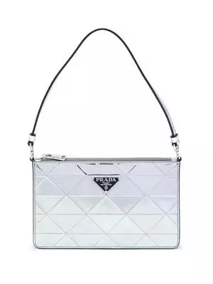 Prada 2013-2026 Mini Metallic Spazzolato Tria Shoulder Bag - Silver