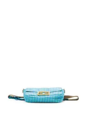 Fendi Mini Nylon Gingham Convertible Baguette Satchel