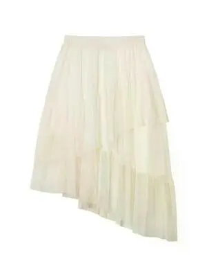 TOUT A COUP Asymmetric Tiered Midi Skirt
