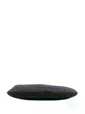 Fendi Zucchino Canvas Shoulder Bag - Black