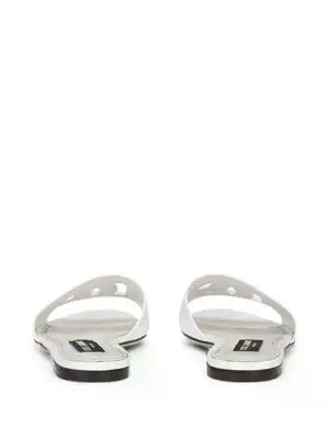 Dolce & Gabbana Calfskin Slides With Dg Logo