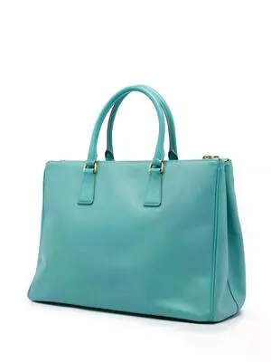 Prada Saffiano Lux Galleria Double Zip Tote Bag - Blue