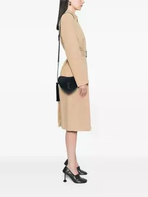 Saint Laurent Leather Heart Tassel Crossbody Bag - Black
