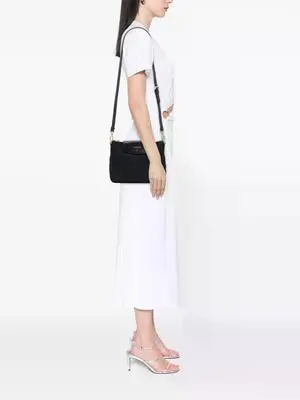 Prada Saffiano Trimmed Tessuto Crossbody Bag
