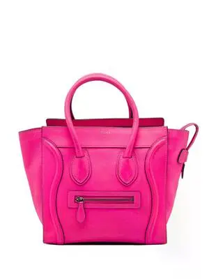 Celine 2011 Micro Drummed Calfskin Luggage Tote Bag - Pink