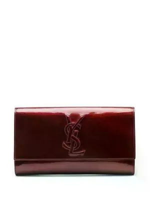 Saint Laurent 2013-2026 Large Patent Belle De Jour Clutch Bag - Red