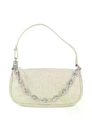 By Far Mini Rachel Crocodile-effect Leather Shoulder-bag - White