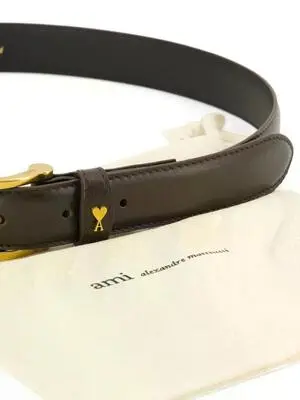 AMI Paris De Coeur Leather Belt