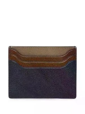TOD'S Logo-plaque Pebbled-leather Cardholder - Blue