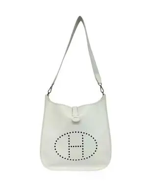 Hermès 2005 Epsom Evelyne I Gm Crossbody Bag - White