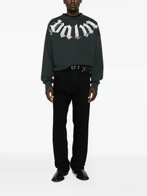 Palm Angels Big Neck Logo Crew-neck Sweatshirt