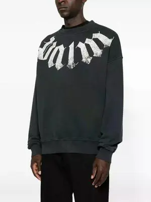 Palm Angels Big Neck Logo Crew-neck Sweatshirt