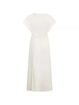 Philosophy Di Lorenzo Serafini V-neck Maxi Dress With Scalloped Edges - White