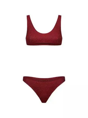 Oseree Lumière Glitter-effect Bikini - Red