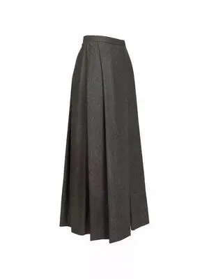 Emporio Armani Pleated Wool-blend Skirt - Grey