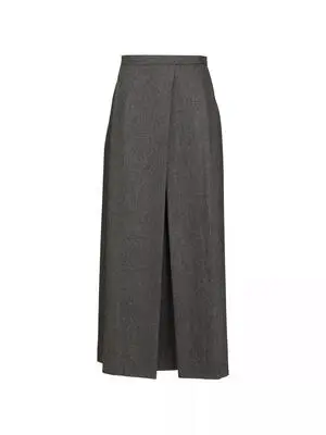Emporio Armani Pleated Wool-blend Skirt
