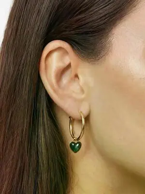JENNIFER FISHER Huggie Hoop Earrings With Detachable Agate Charm