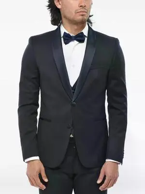 Corneliani Satin Shawl-lapel Three-piece Suit - Blue