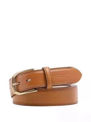 THE BRIDGE Leather Belt With Gold-tone Buckle - Blue