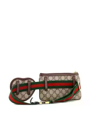 Gucci Ophidia Heart Utility Double Gg Coated Canvas Belt Bag