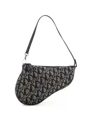 Dior Vintage Saddle Bag Diorissimo Canvas Mini Clutch Bag - Blue