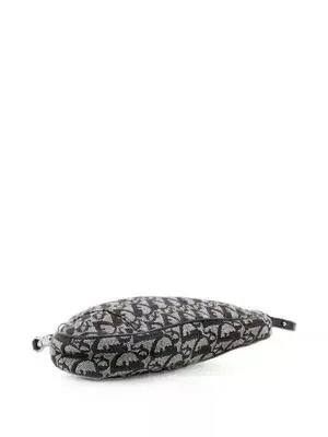 Dior Vintage Saddle Bag Diorissimo Canvas Mini Clutch Bag - Blue