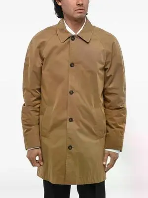 Corneliani Raglan-sleeve Button-up Coat - Brown