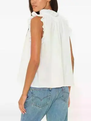 Xirena Bex Ruffled Cotton Top - White
