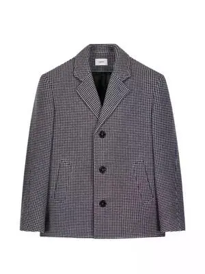 Coperni Houndstooth-pattern Notched-lapels Coat - Grey