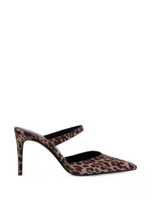 STUART WEITZMAN Power Leopard-print Mules - Brown