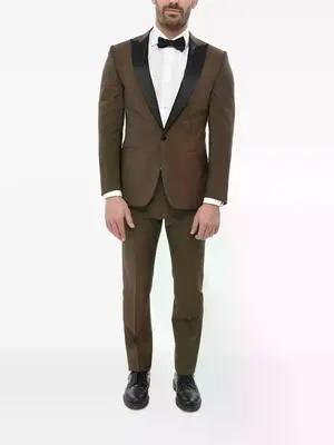 Corneliani Satin-lapel Suit - Brown