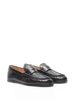 STUART WEITZMAN Spencer Ruched-detail Leather Loafers