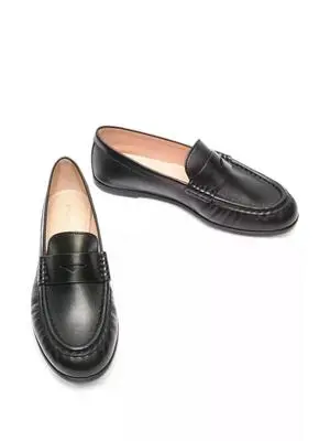 STUART WEITZMAN Spencer Ruched-detail Leather Loafers