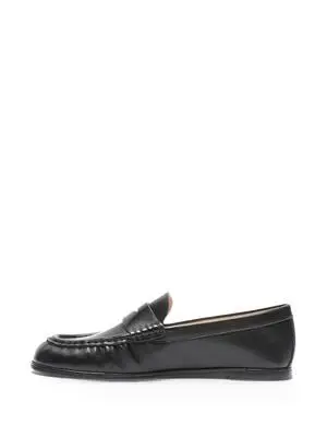 STUART WEITZMAN Spencer Ruched-detail Leather Loafers