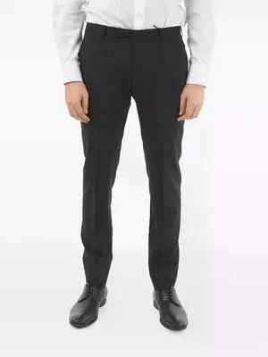 Corneliani Flat-front Jetted-pocket Trousers - Black