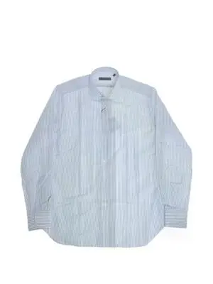 Corneliani Awning-striped French-collar Shirt - White