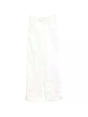 SELF-PORTRAIT Pleated Satin-finish Tailored Trousers - Neutrals
