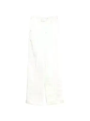 SELF-PORTRAIT Pleated Satin-finish Tailored Trousers - Neutrals