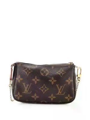 LOUIS VUITTON Pochette Accessoires Monogram Canvas Mini Clutch Bag - Brown