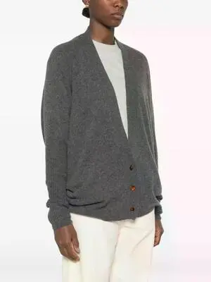 ALYSI V-neck Cardigan With Ribbed Trims