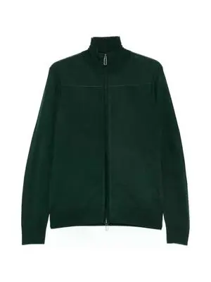 PAOLO PECORA Zip-up High-neck Cardigan - Green
