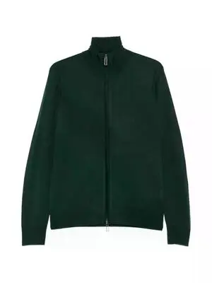 PAOLO PECORA Zip-up High-neck Cardigan - Green