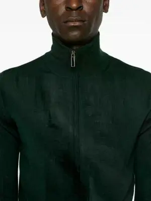 PAOLO PECORA Zip-up High-neck Cardigan
