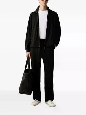 Emporio Armani Logo-embroidered Elasticated-waistband Track Pants - Black
