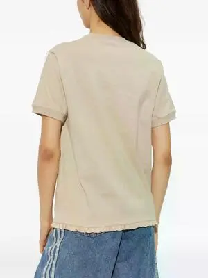 Adidas Ruffle Hem Striped Sleeve T-shirt