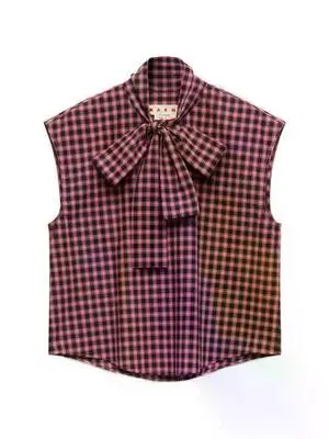 MARNI Marni Checked Pussy-Bow Shirt